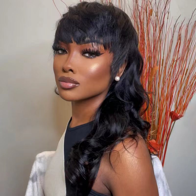 Vintage Mullet Quick Weave Glueless Pixie Cuts Human Hair Wig With Ban ...